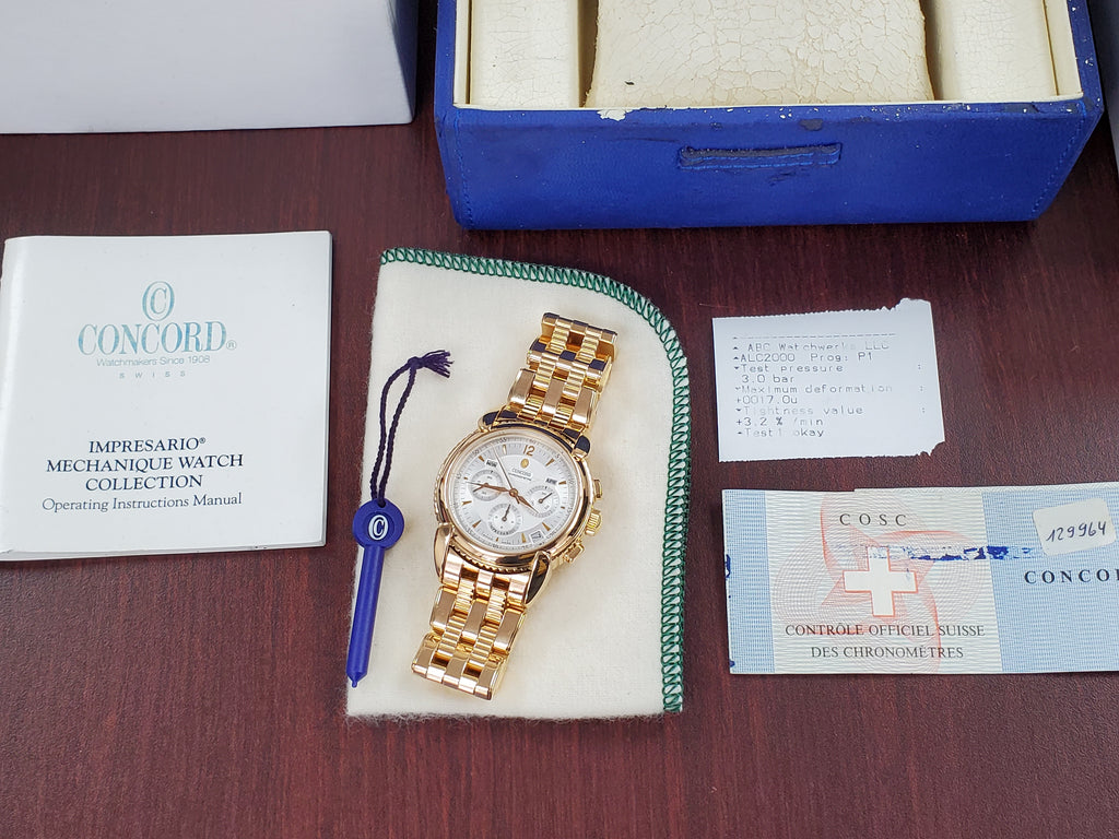 Pre-owned Concord Royale 18K Gold Chronograph - LuxTimeCenter – Lux ...