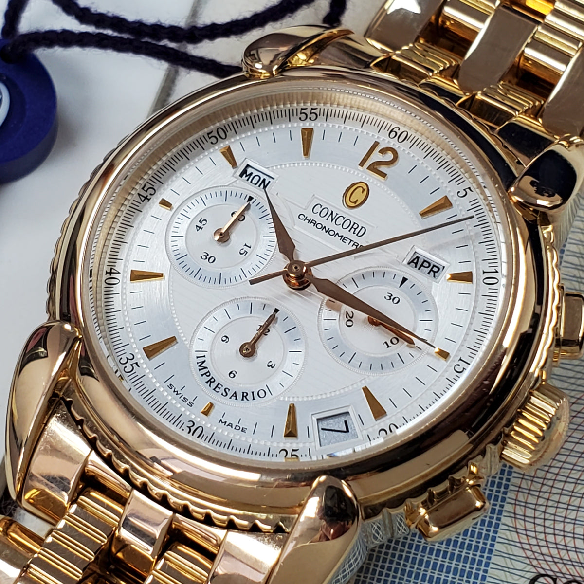 Pre-owned Concord Royale 18K Gold Chronograph - LuxTimeCenter – Lux ...